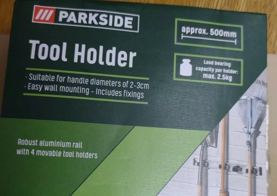 Parkside Tool Holder Wall Mounted Garden Broom Rake Storage New Unused ...