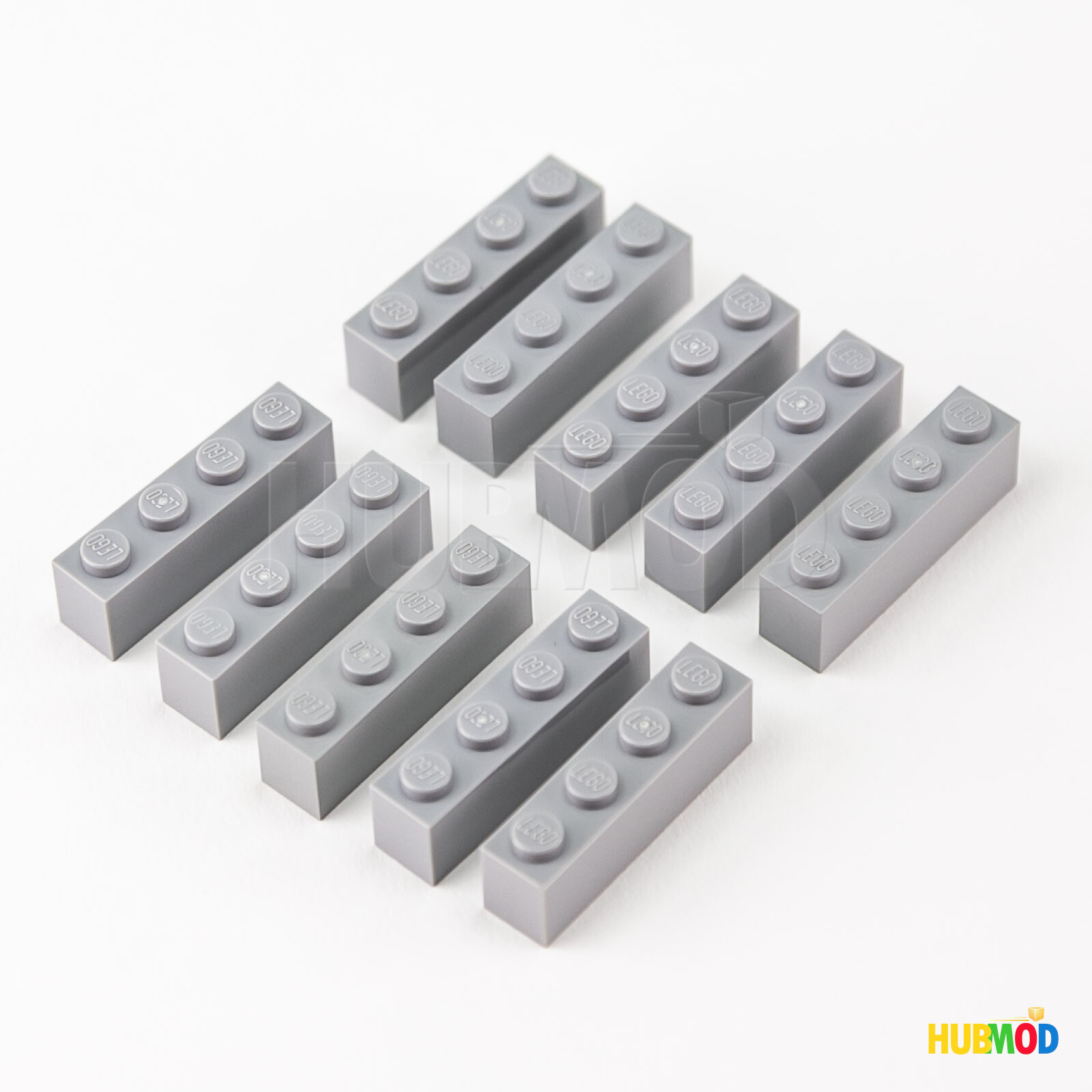 Lot of 10 LEGO Light Bluish Gray / Medium Stone Grey1x4 3010 Bricks ...