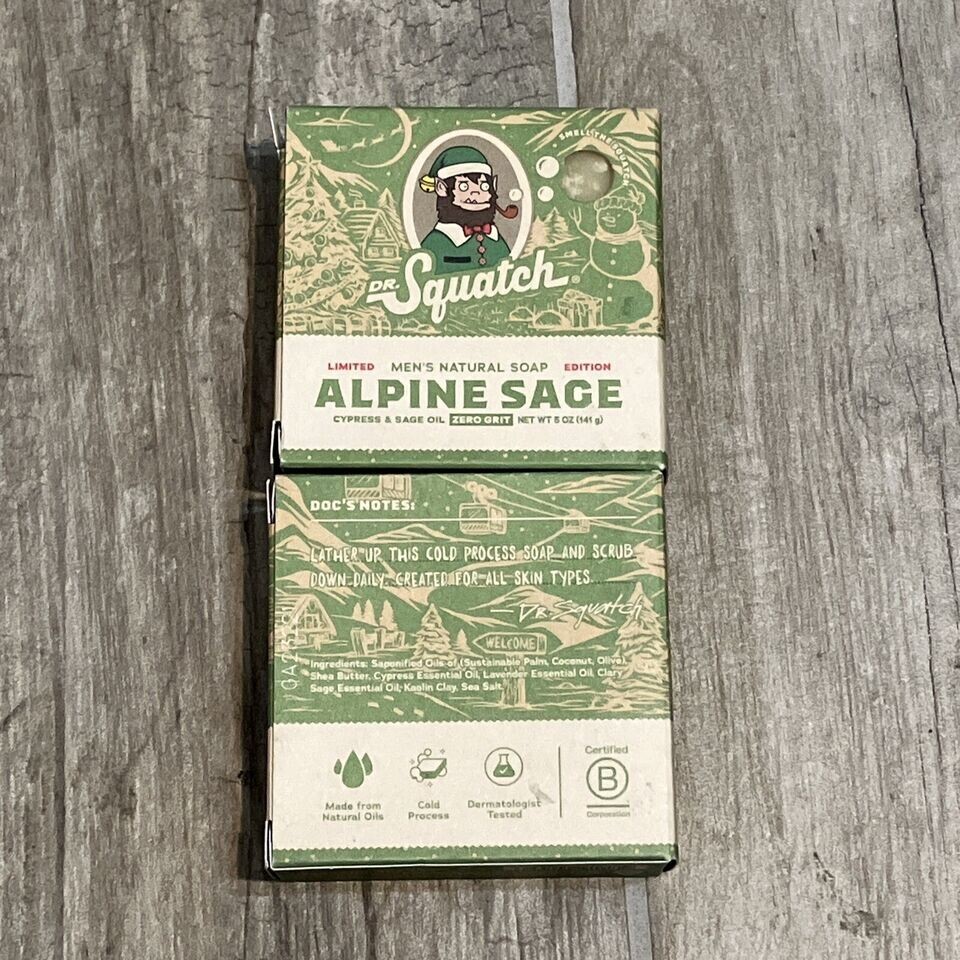 Dr Squatch ALPINE SAGE 2 PACK Limited Edition Bar Soap FREE Next Day ...