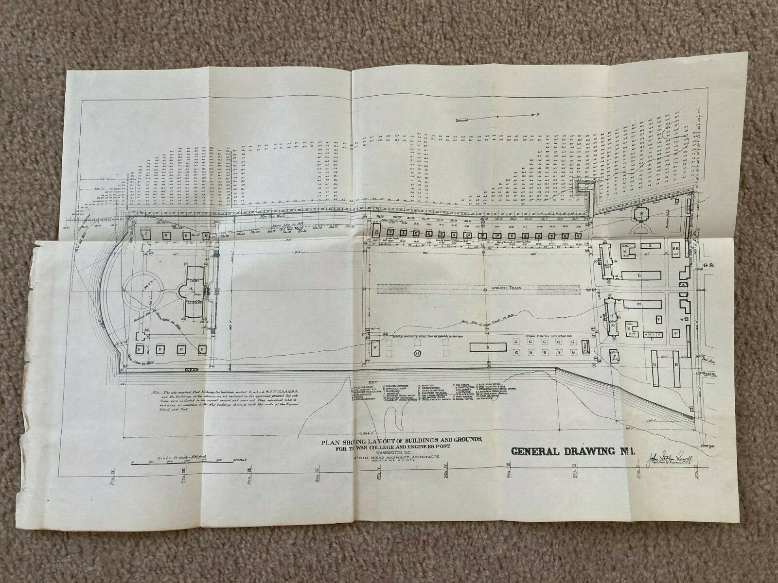 Lay Out Buildings Grounds For War College And Engineering Post Sketch ...