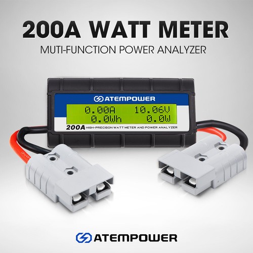 Atem Power 200 AMP Digital Volt Watt Meter Caravan Camping Solar 12V ...