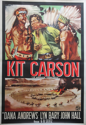 "KIT CARSON" Affiche originale italienne entoilée (Dana ANDREWS, John HALL) | eBay