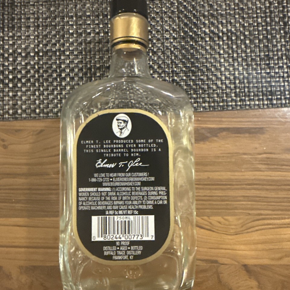Elmer T Lee Empty Whiskey Bourbon Buffalo Trace Bottle Unrinsed Pappy ...