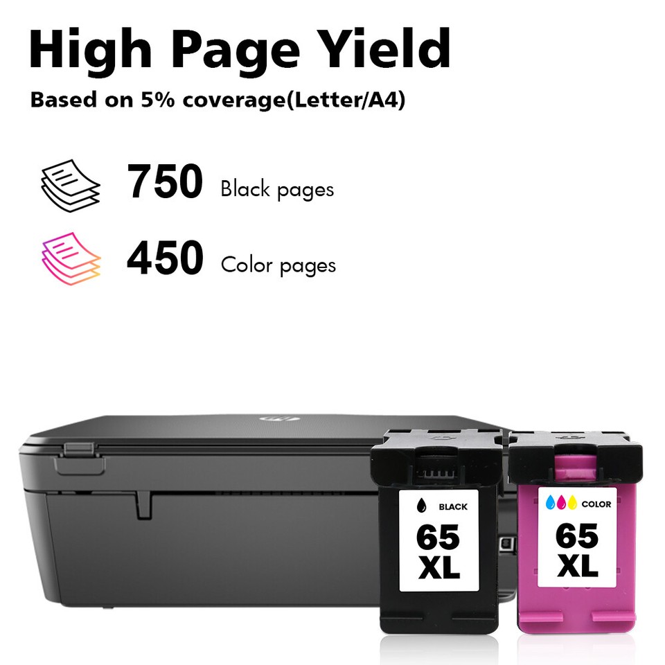 Ink Cartridge for HP 65XL 65 XL Deskjet 3722 2622 2652 2655 ENVY 5052 ...