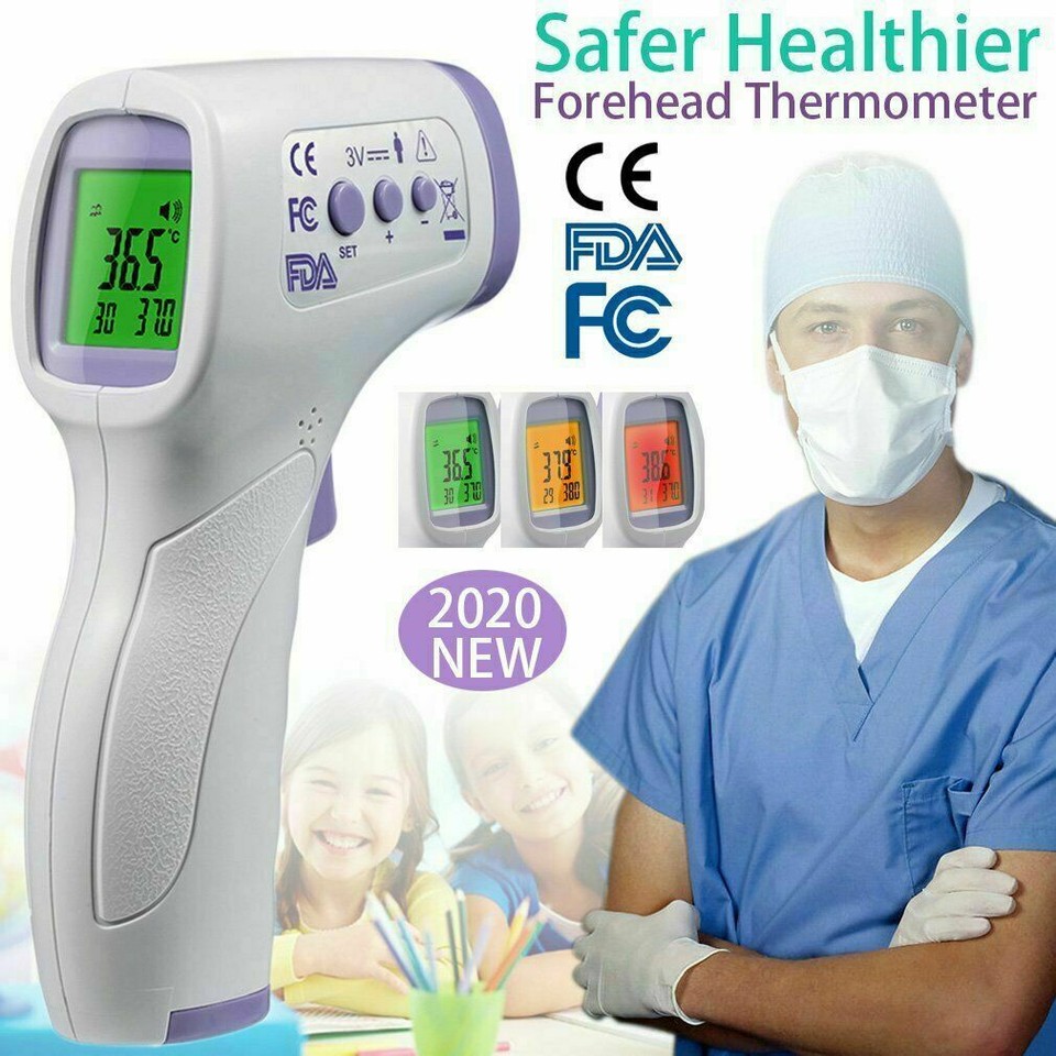 CE FDA Medical Grade NON-CONTACT Infrared Forehead Thermometer LCD ...