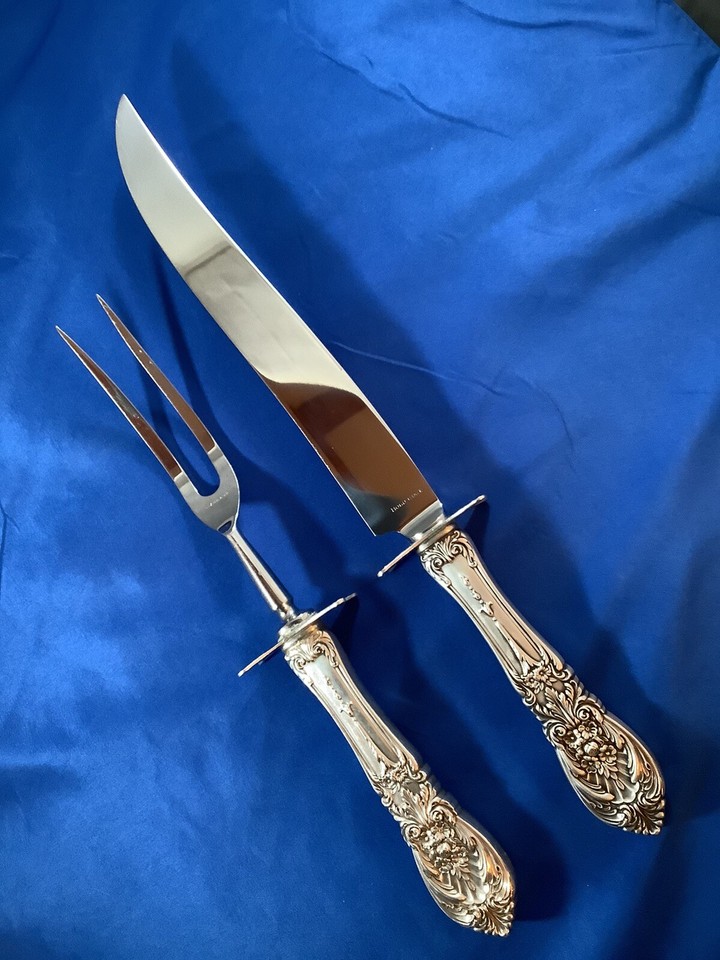 International Richelieu Sterling Silver LARGE Turkey Carving Set Fork ...