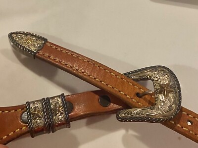 ELK CREEK Sterling Silver Belt + Buckle 14K Gold Filled Western Star 4 ...