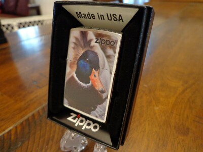 MALLARD DUCK ZIPPO LOGO BRUSH CHROME ZIPPO LIGHTER MINT IN BOX | eBay