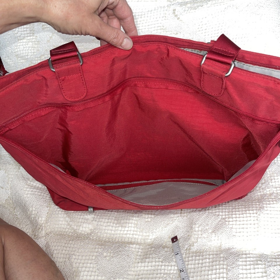 Baggallini Avenue Tote Bag Cranberry Red Water-Resistant Nylon Travel ...