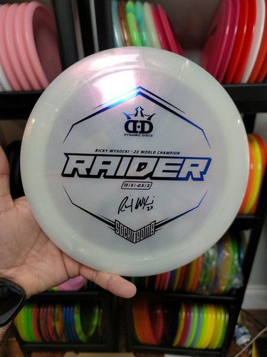 Lucid Ice Glimmer Ricki Wysocki Raider Dynamic Disc Golf Driver White ...