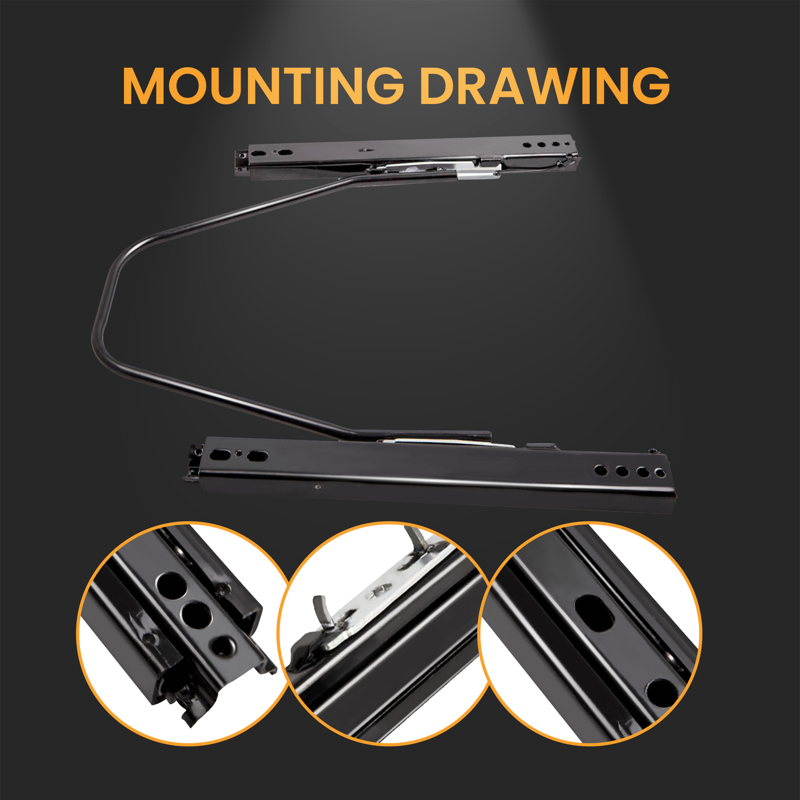 Universal Sliders Dual Locking Car Seat Base Rail Brackets Bucket Seats ...