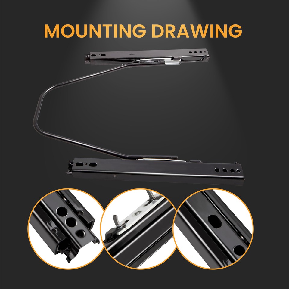 Universal Sliders Dual Locking Car Seat Base Rail Brackets Bucket Seats ...