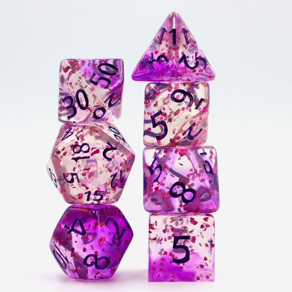 7Pcs/set Transparent Polyhedral Dice D4 D6 D8 D10 D12 D20 Game Dice ...