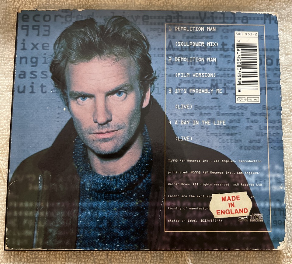 Demolition Man [EP] by Sting (CD, Aug-1993, A&M (USA)) 731454016223| eBay