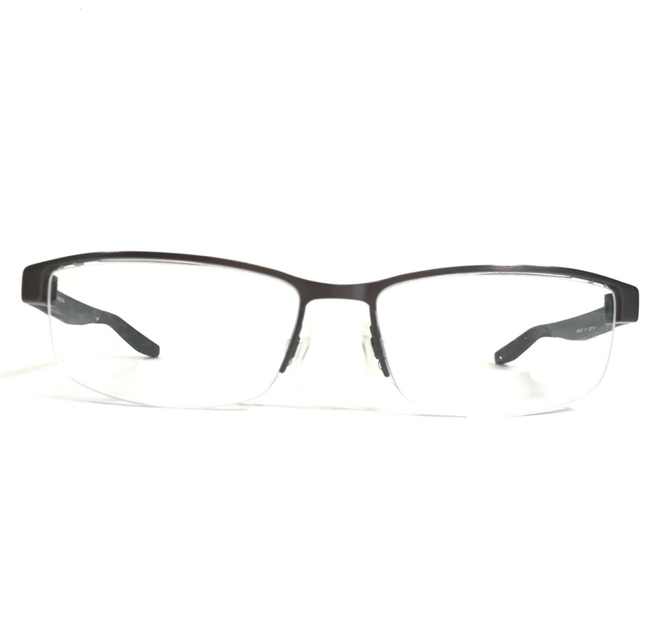 Nike Eyeglasses Frames 8138 071 Gunmetal Matte Smoke Gray Half Rim 56 ...