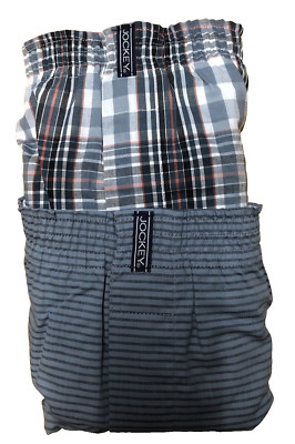 Jockey Men's Underwear Full Cut Woven Boxers 2-Pack , Gray , 2XL | eBay