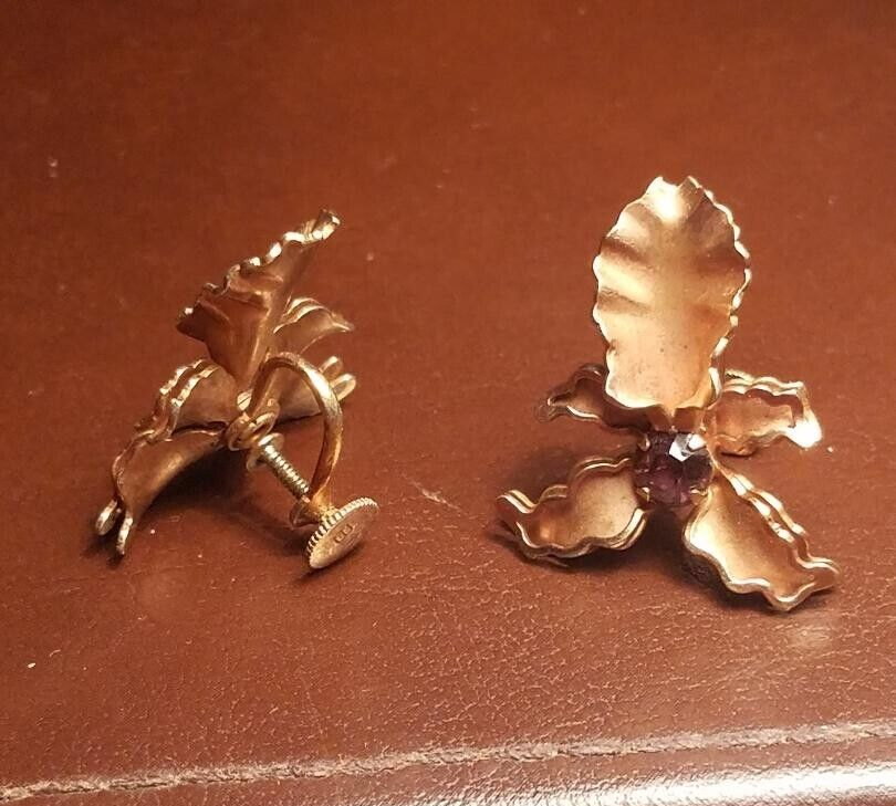 Vintage Estate BUGBEE & NILES Screw Back Rose Gold Tone Earrings | eBay