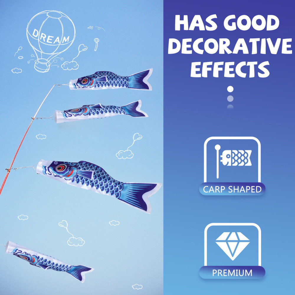 3Pcs japanese fish flag Windsocks Japan Windsock Fish Hanging Decor | eBay