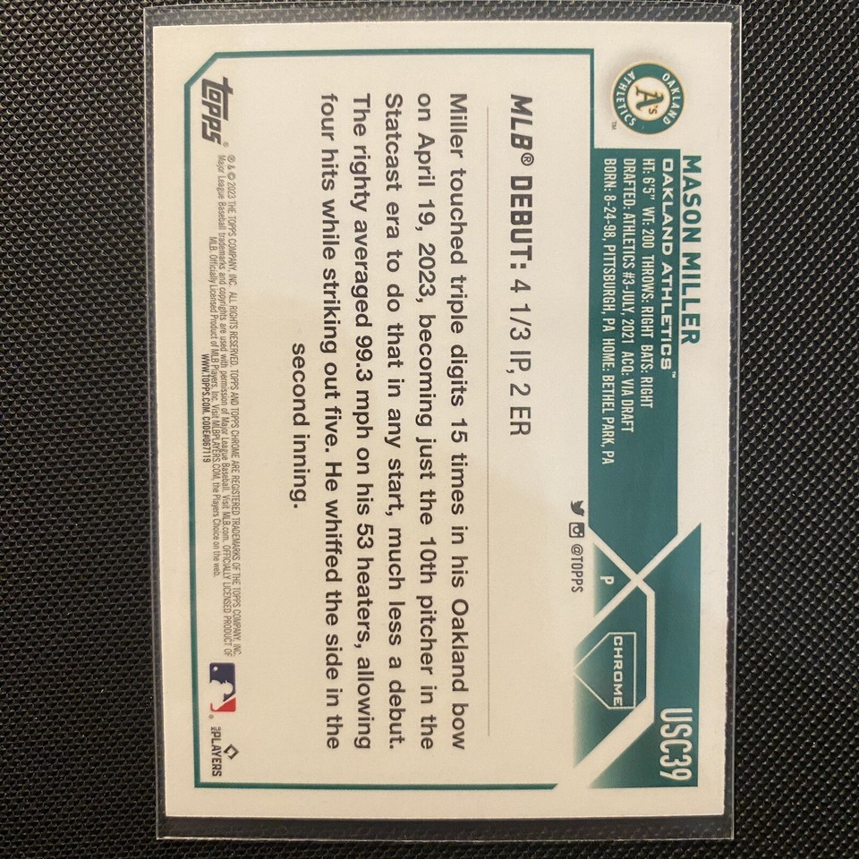 2023 Topps Update Series - Mason Miller - Rookie Debut (RC) #USC39 | eBay