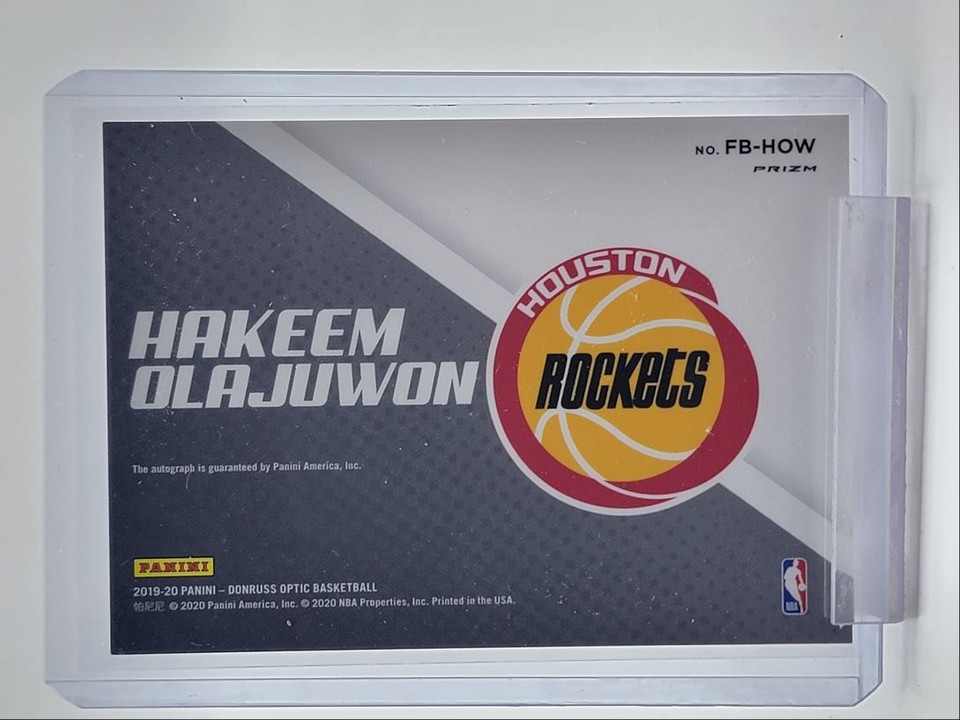 HAKEEM OLAJUWON 2019-20 DONRUSS OPTIC FAST BREAK AUTOGRAPH AUTO Q1048 ...