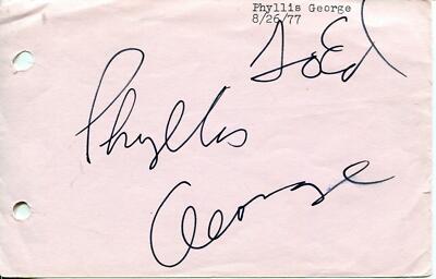 Phyllis George Autograph Actress Miss America 1971 Signed Page | eBay