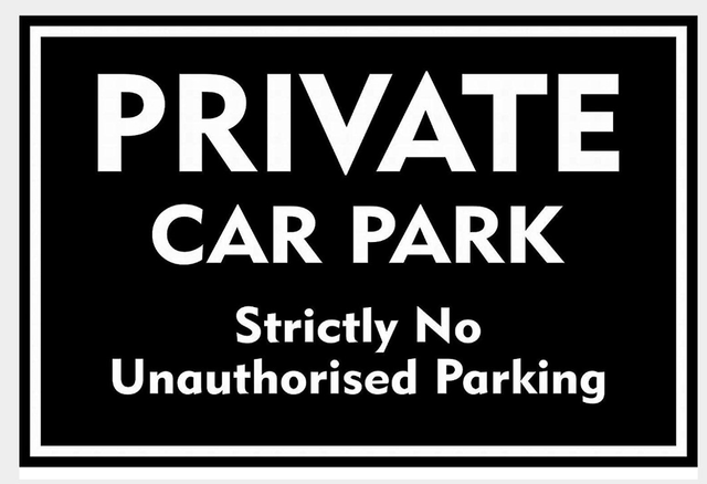 Private Car Park - Strictly No Unauthorized Parking sign decal sticker ...