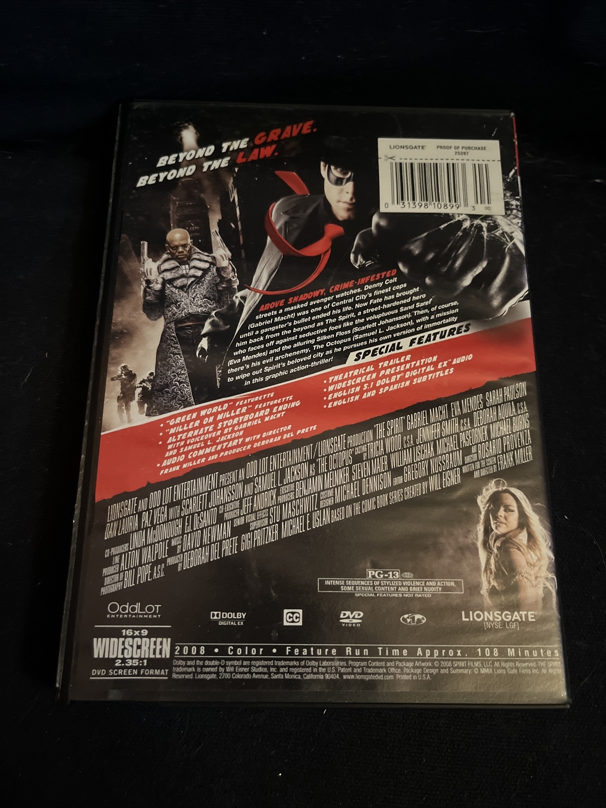 The Spirit (DVD, 2008, Widescreen, Special Edition) Excellent Condition ...