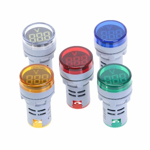 LED Circular Voltmeter Digital Display Gauge Voltage Indicator Lamp AC ...