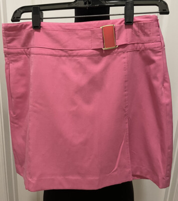 EP PRO Golf Skort Pink Stretch Skirt Enamel Belt Detail Side Zip ...
