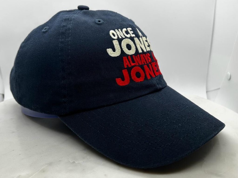 Once A Jones Always A Jones Cap Hat Adult Adjustable 100% Cotton Blue ...