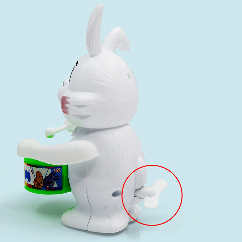 Winding Rabbit Children's Toy Clockwork Drumming Rabbit Puzzle Drumming ...