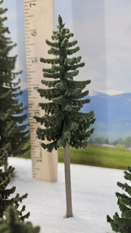 Busch (Germany) HO/TT Scale Scenery - Eight Premium Spruce Forest Trees ...