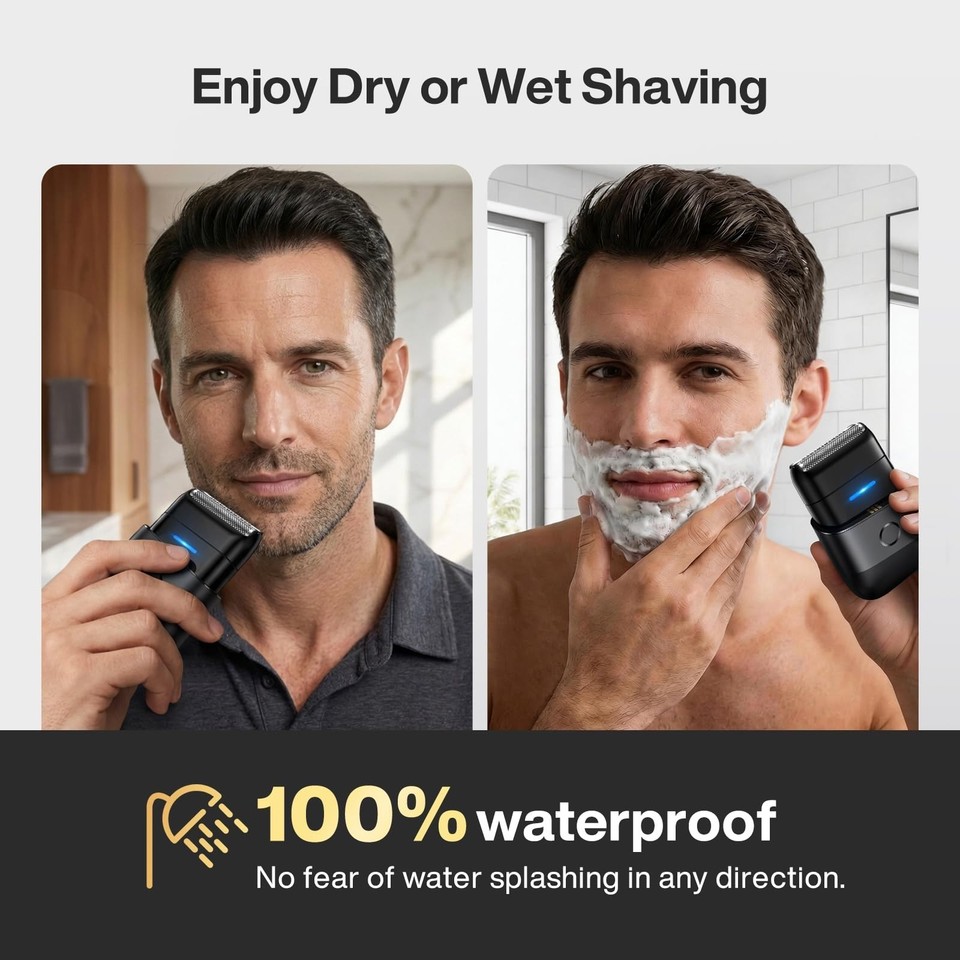 Electric Razor for Men, Protable Foil Shaver with Double Floating Blade ...
