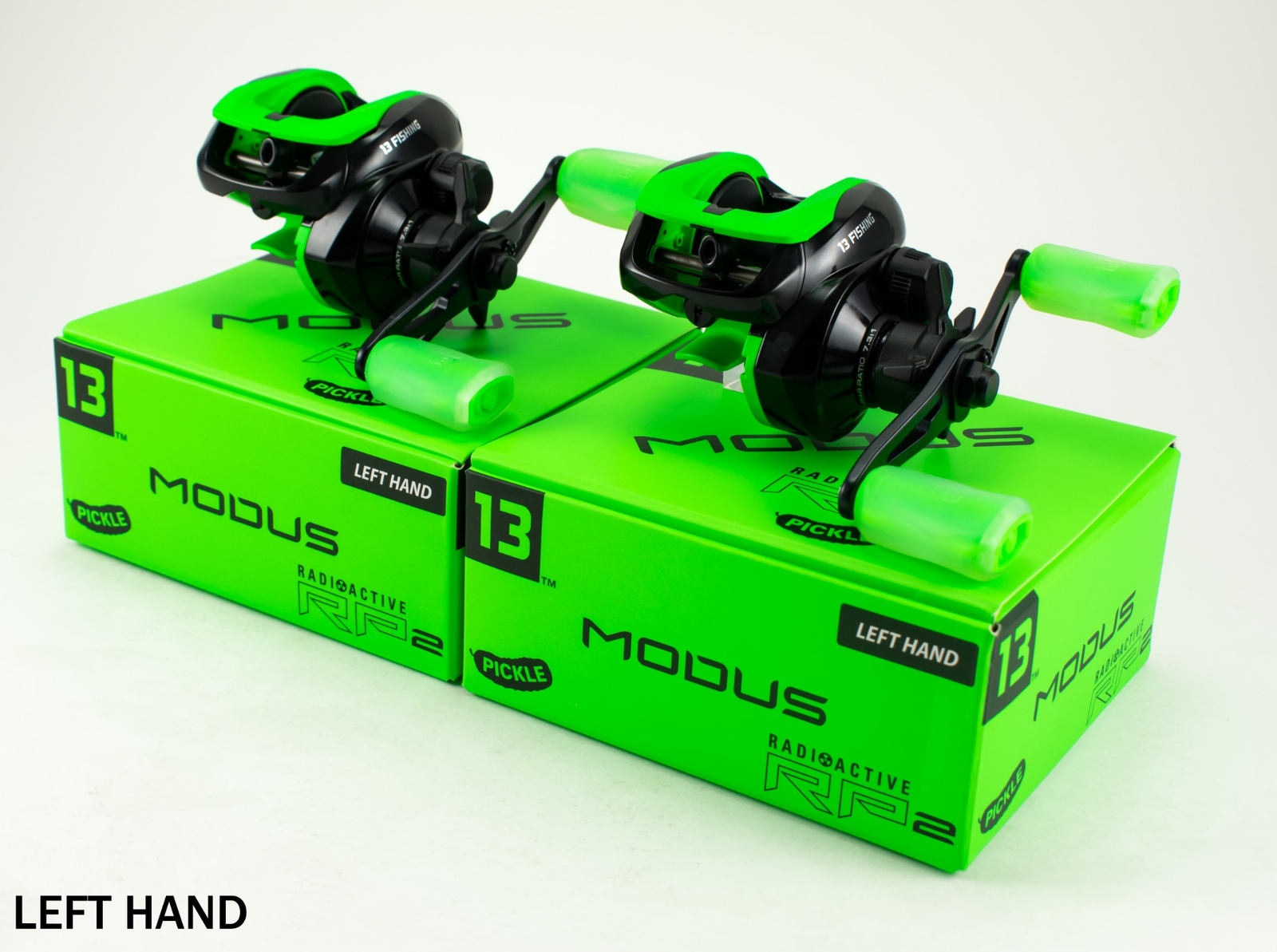 (LOT OF 2) 13 FISHING MODUS RP2 RADIOACTIVE PICKLE MODRP2-7.3:1 LH ...