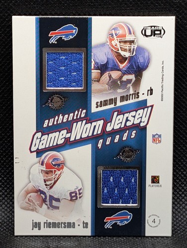 2002 Pacific Heads Up Game Worn Jersey Quads Reggie Germany Shawn ...