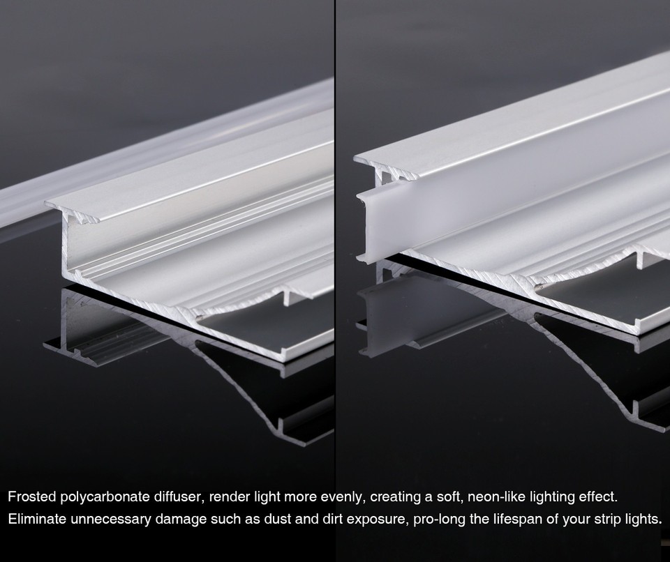 4-Pack 3.3ft Wall Mount LED Channel Aluminum Profile for Led Strip ...