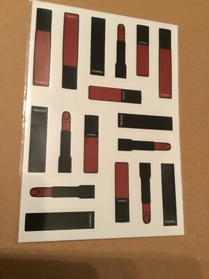 Rarität: Chanel Beaute Stickerbogen, Chanel Sticker "Lippenstift u ...