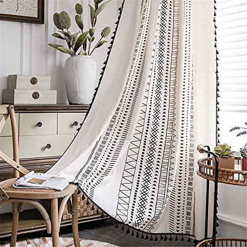 White boho curtains store