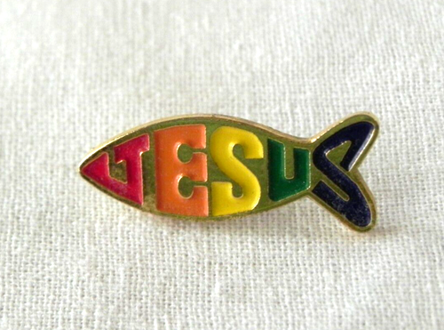Jesus Fish Lapel Pin Ichthys Enamel Hat Pin Rainbow Multicolor ...