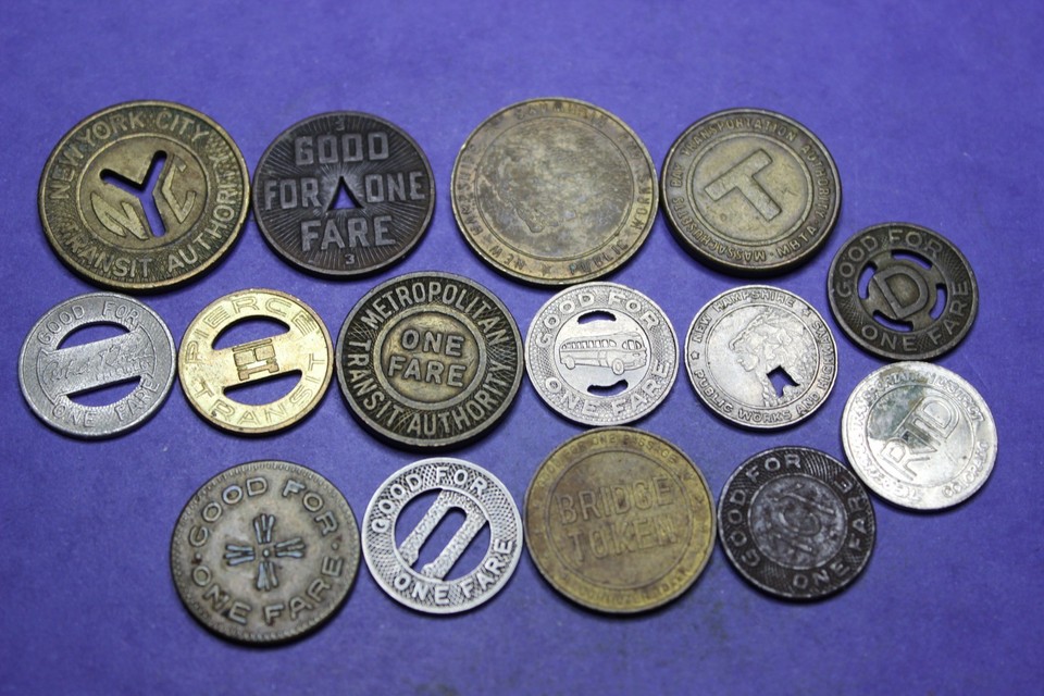 15-FARE-TRANSIT-TOKENS-ALL DIFFERENT-LOT B | eBay