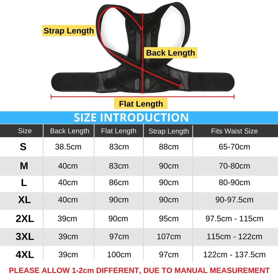 Adjustable Unisex Posture Corrector Brace,Stop Slouching,Back Alignment ...