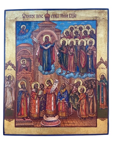 Icon of the Intercession of the Blessed Virgin Mary | eBay