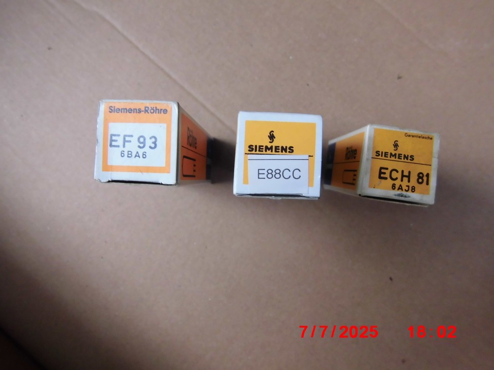 4x Siemens Post Röhren CG3 + EF93 +E88CC +ECH81 in Box | eBay.de