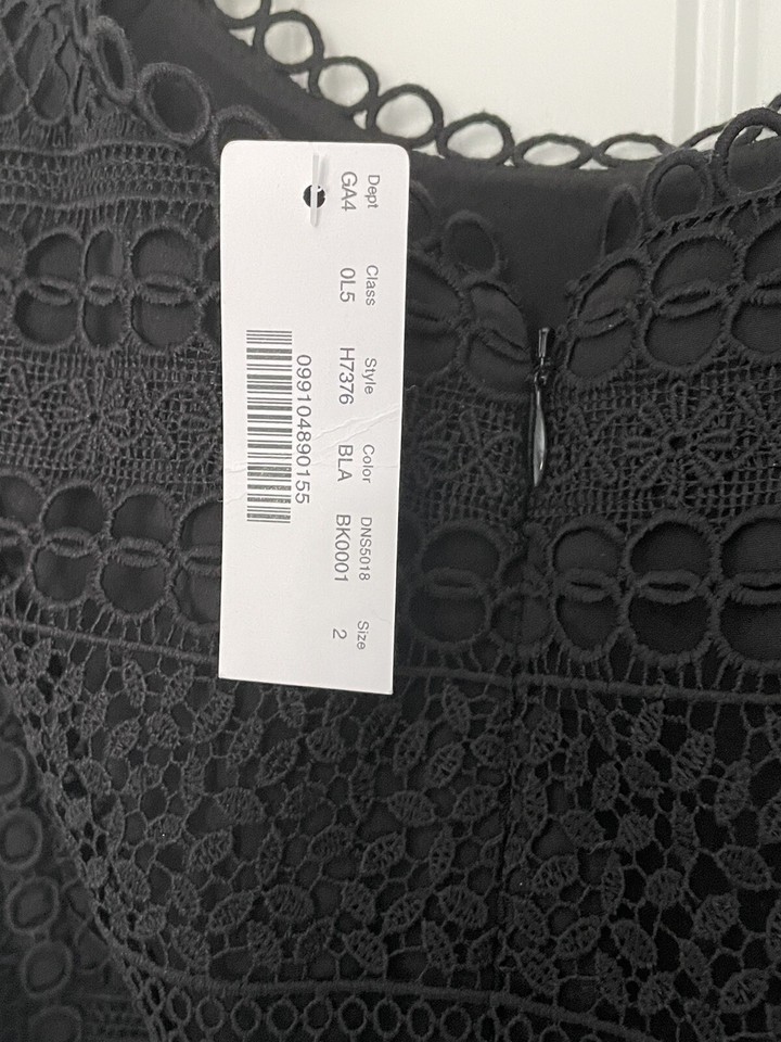 J. Crew Womens Dress Black Lace Sheath Cap Sleeve Cocktail Size 2 H7376 ...