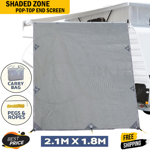 Caravan Privacy Screens Roll Out Awning 2.1x1.8M Pop Top Sun Shade End ...