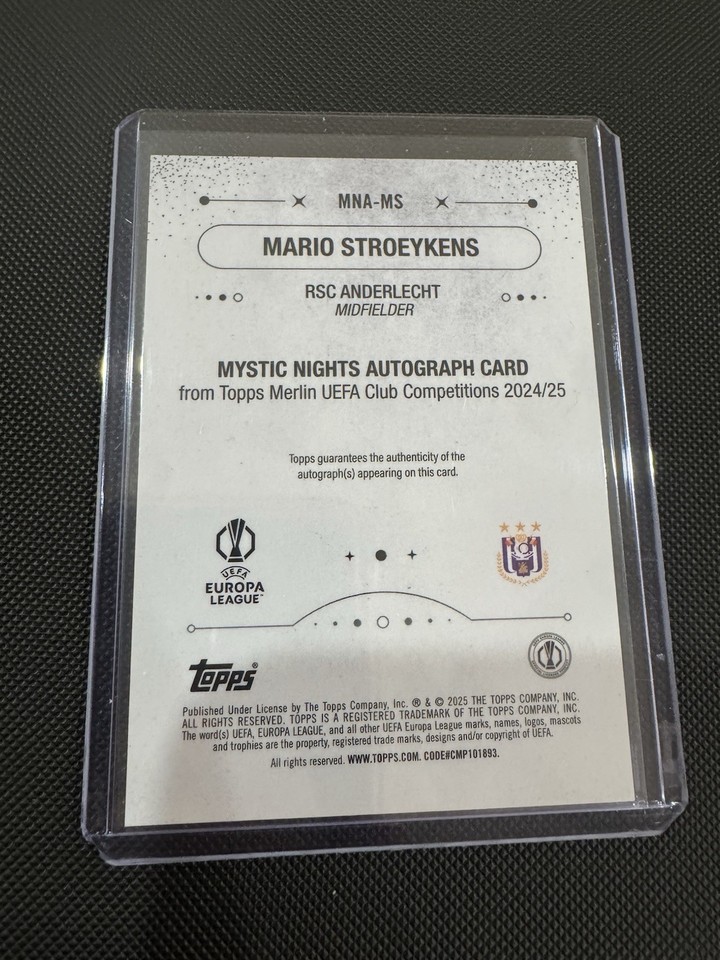 Mario Stroeykens 2024-25 Topps Merlin UCC Mystic Nights Auto Green 27/ ...