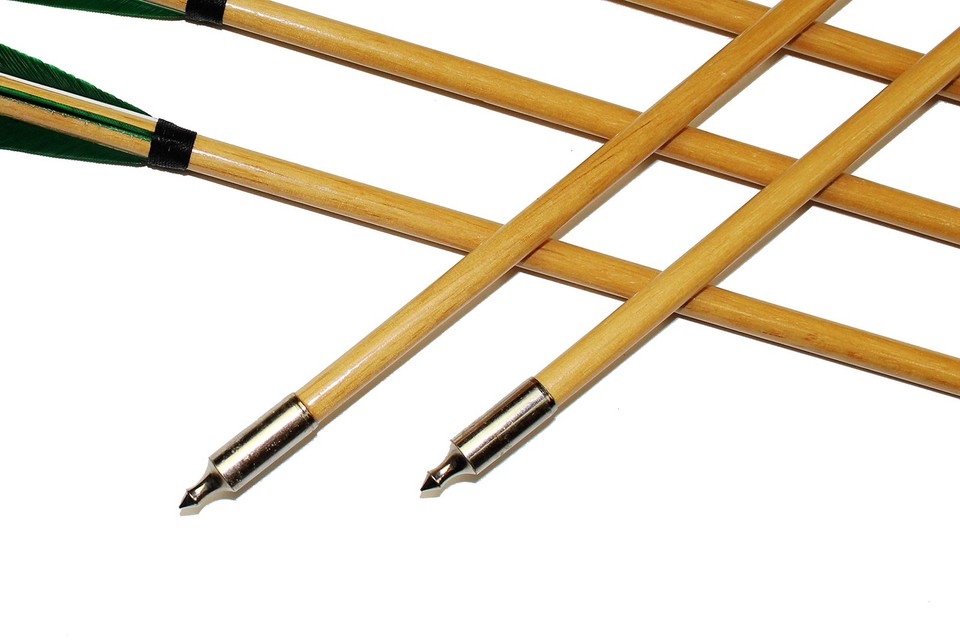 TTFLY FLETCHING 12PK 32inch Traditional Wooden Arrows Handmade Shaft ...