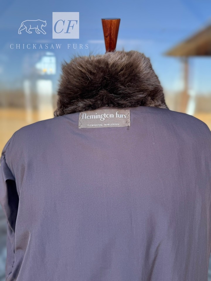 XXL Flemington Furs Genuine Beaver Fur Bomber Jacket Mink Detailing ...