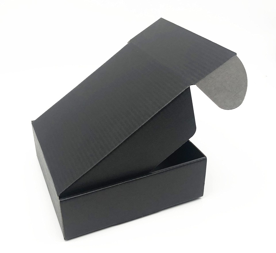 Black Cardboard Shipping Box 10 x 8 x 2.7 Inch Corrugated Packaging ...