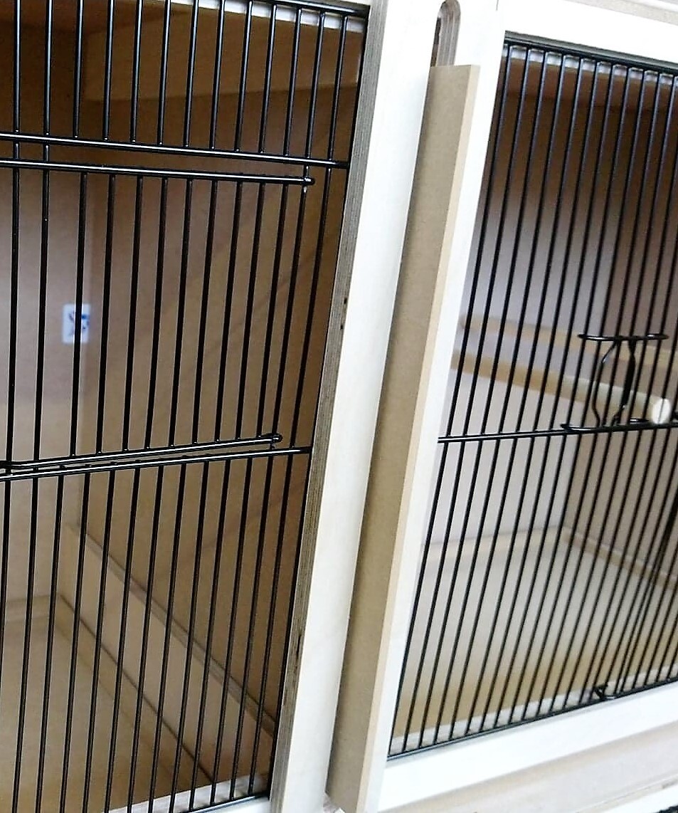 Double Finch Breeding Cage 38" x 15 x 12 With BLACK FRONTS 2 DOOR | eBay UK